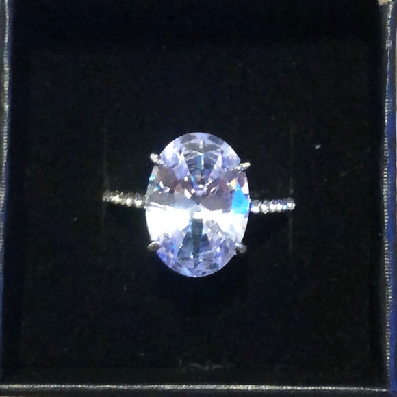 Jewelry | Large Oval White Sapphire Ring | Poshmark